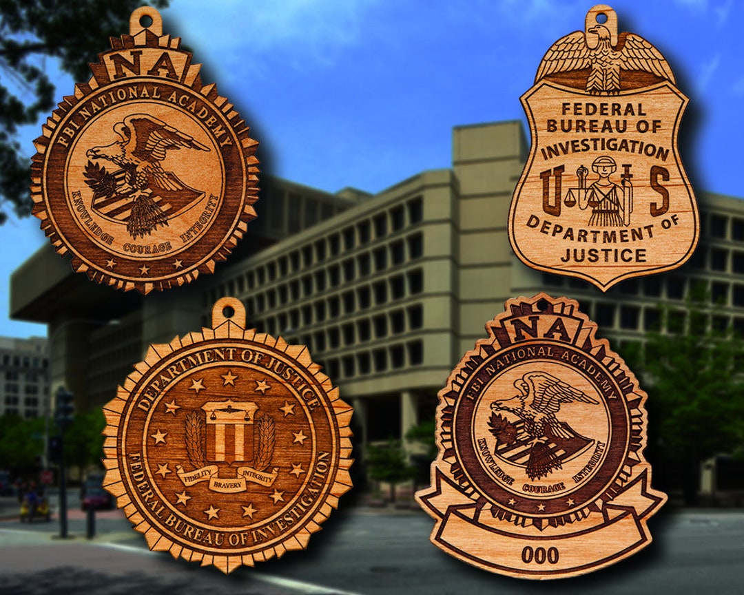 Wooden FBI Badge or Emblem Hanging Ornament - Etsy