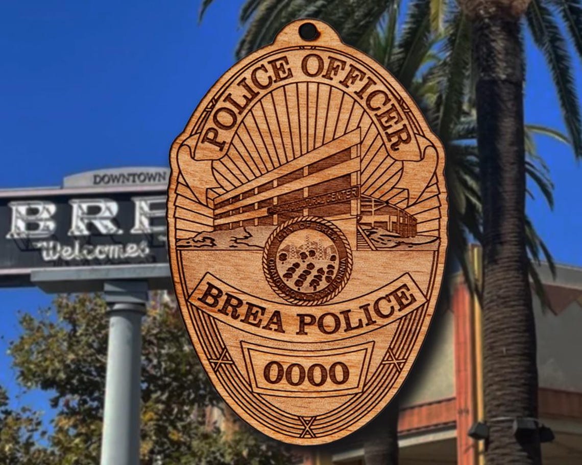 Brea CA Police Badge or Patch Ornament - Etsy