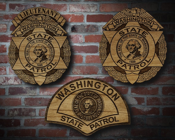 Wooden Washington State Patrol Badge or Patch Plaque | Etsy
