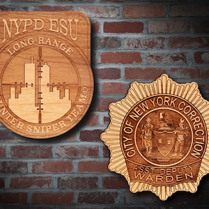 Personalized Wooden New York City Police Shield or Shoulder Patch ...