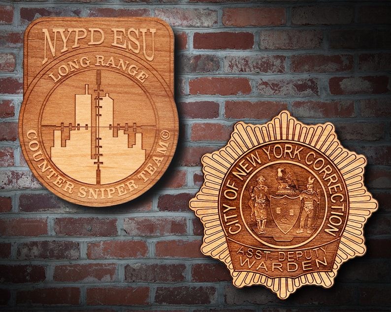 Personalized Wooden New York City Police Shield or Shoulder | Etsy