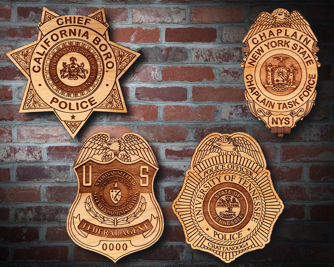 Wooden Miscellaneous Police Badge or Patch Plaque #52 - Etsy