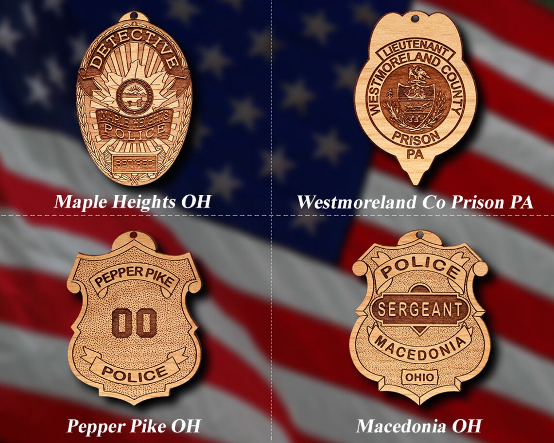 Misc. Wooden Police Badge or Patch Ornament #71 - Etsy
