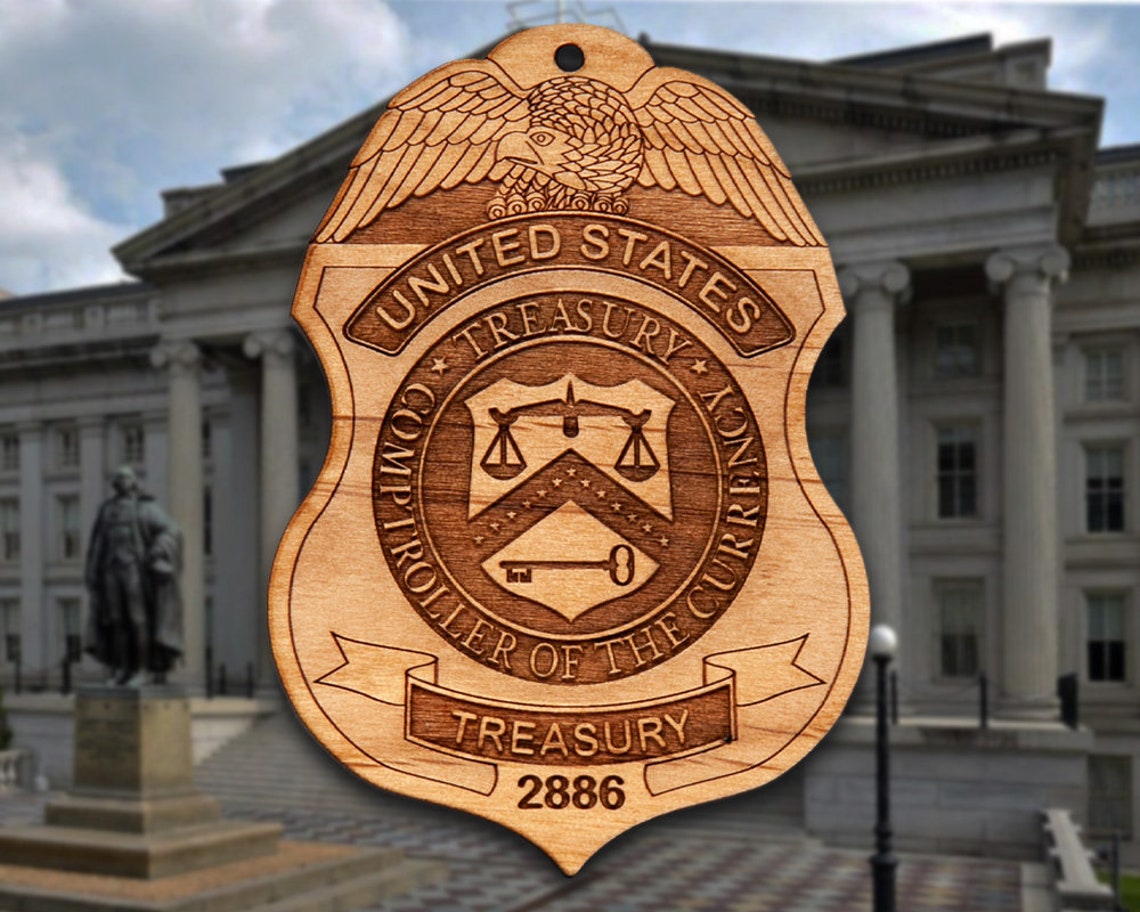 Wooden US Treasury Badge or Patch Ornament - Etsy