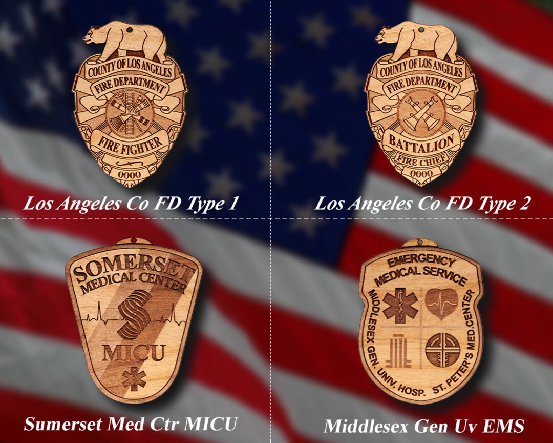 Misc. EMS FD Badge or Shoulder Patch Ornament #15 - Etsy