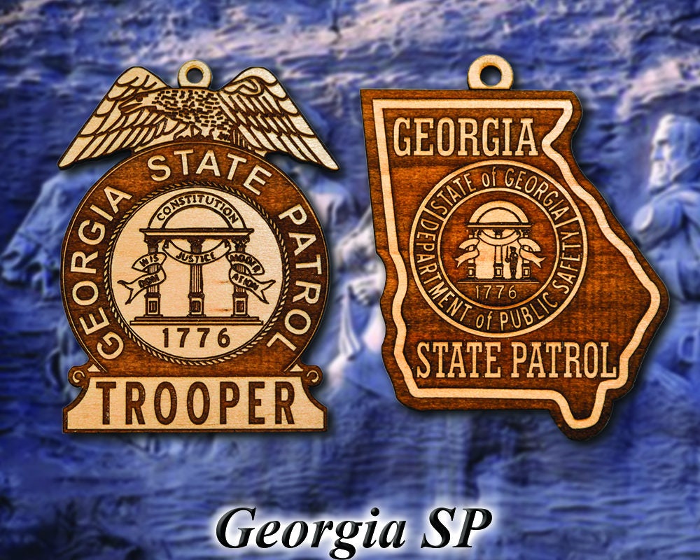 Personalized Wooden Georgia State Police Badge or Shoulder Patch ...