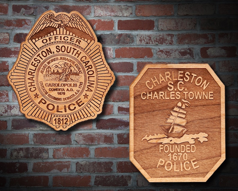 Wooden Charleston SC Badge or Patch Plaque - Etsy