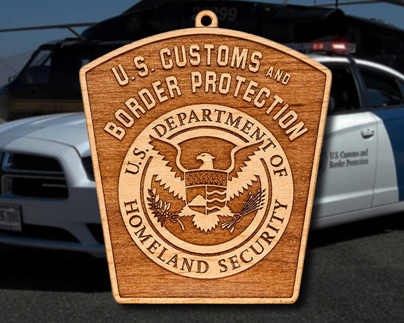 Personalized Wooden CBP Border Patrol Badge or Shoulder Patch Hanging ...
