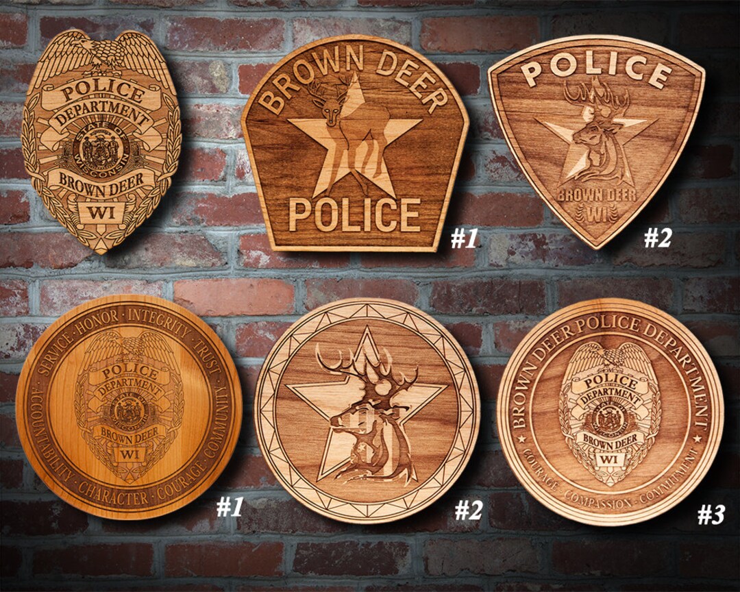 Wooden Brown Deer Police Badge, Patch or Coin Plaque - Etsy
