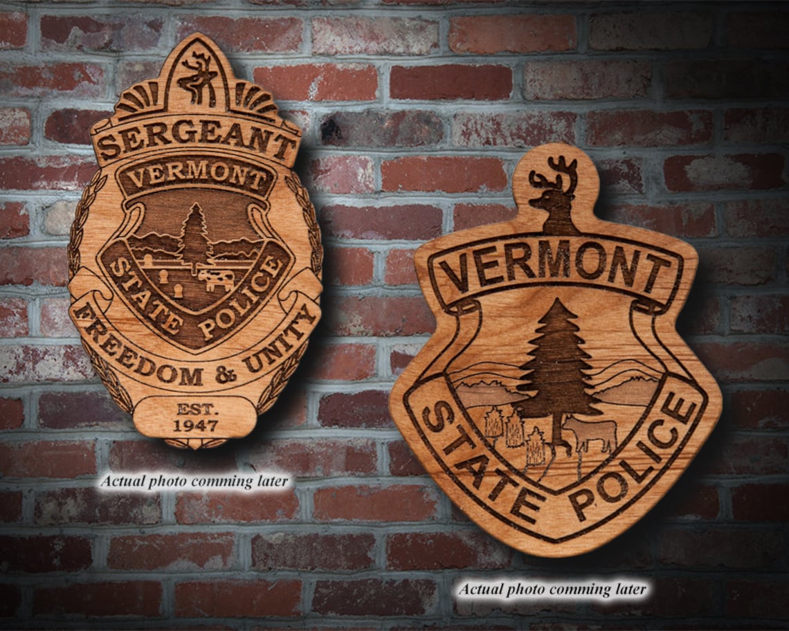 Wooden Vermont State Police Badge or Patch Plaque - Etsy