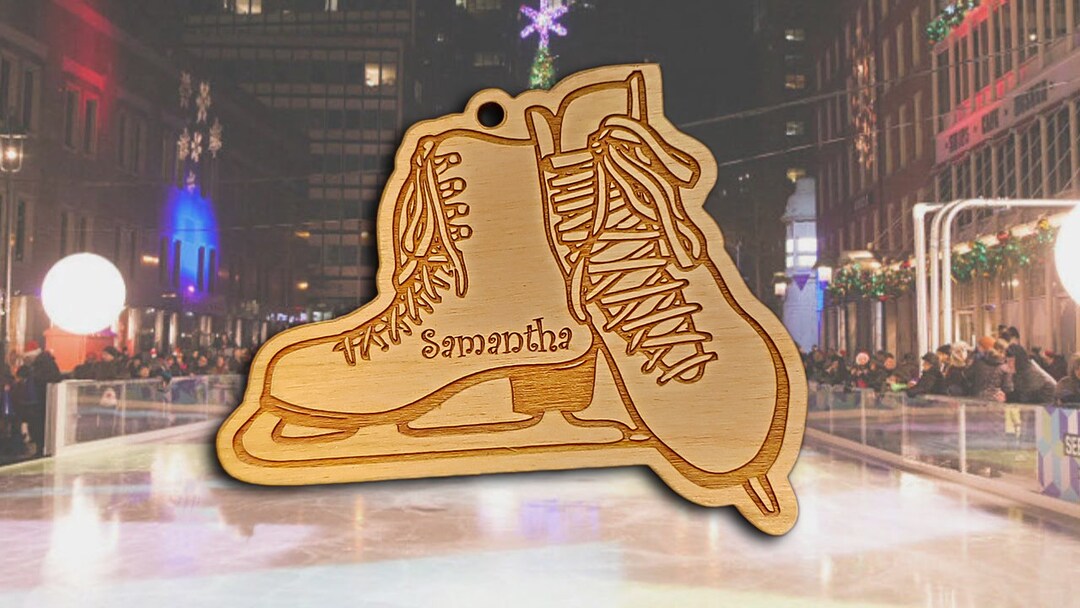 Wooden Ice Skating Ice Skates Ornament - Etsy