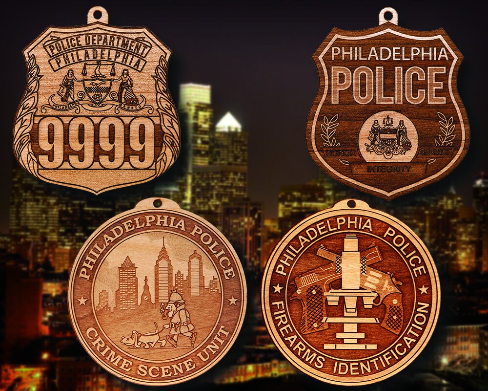 Personalized Wooden Philadelphia PD Badge or Shoulder Patch Hanging ...