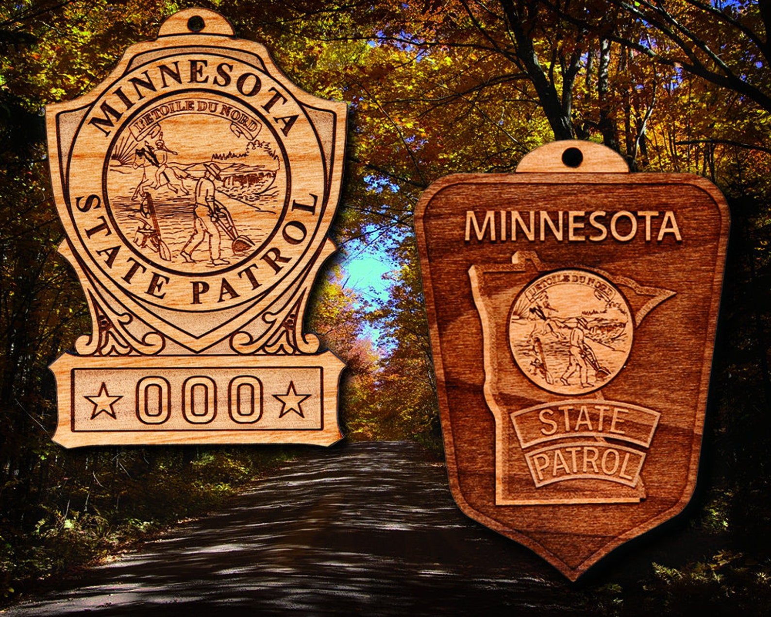Personalized Wooden Minnesota State Patrol Badge or Shoulder Patch ...