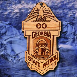 Personalized Wooden Georgia State Police Badge or Shoulder Patch ...