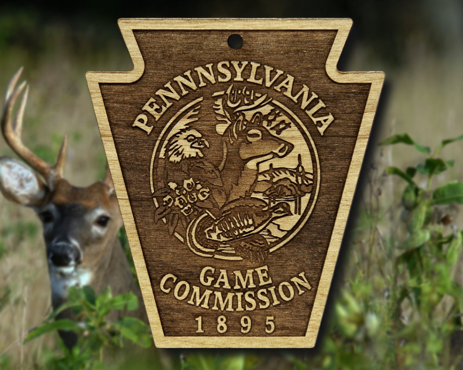 Wooden PA Conservation Officer Badge and Patch Ornament - Etsy