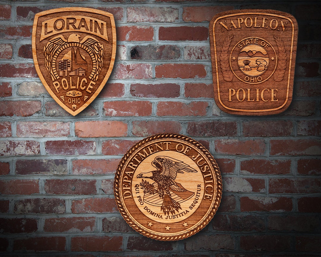 Wooden Miscellaneous Police Badge or Patch Plaque #30a - Etsy