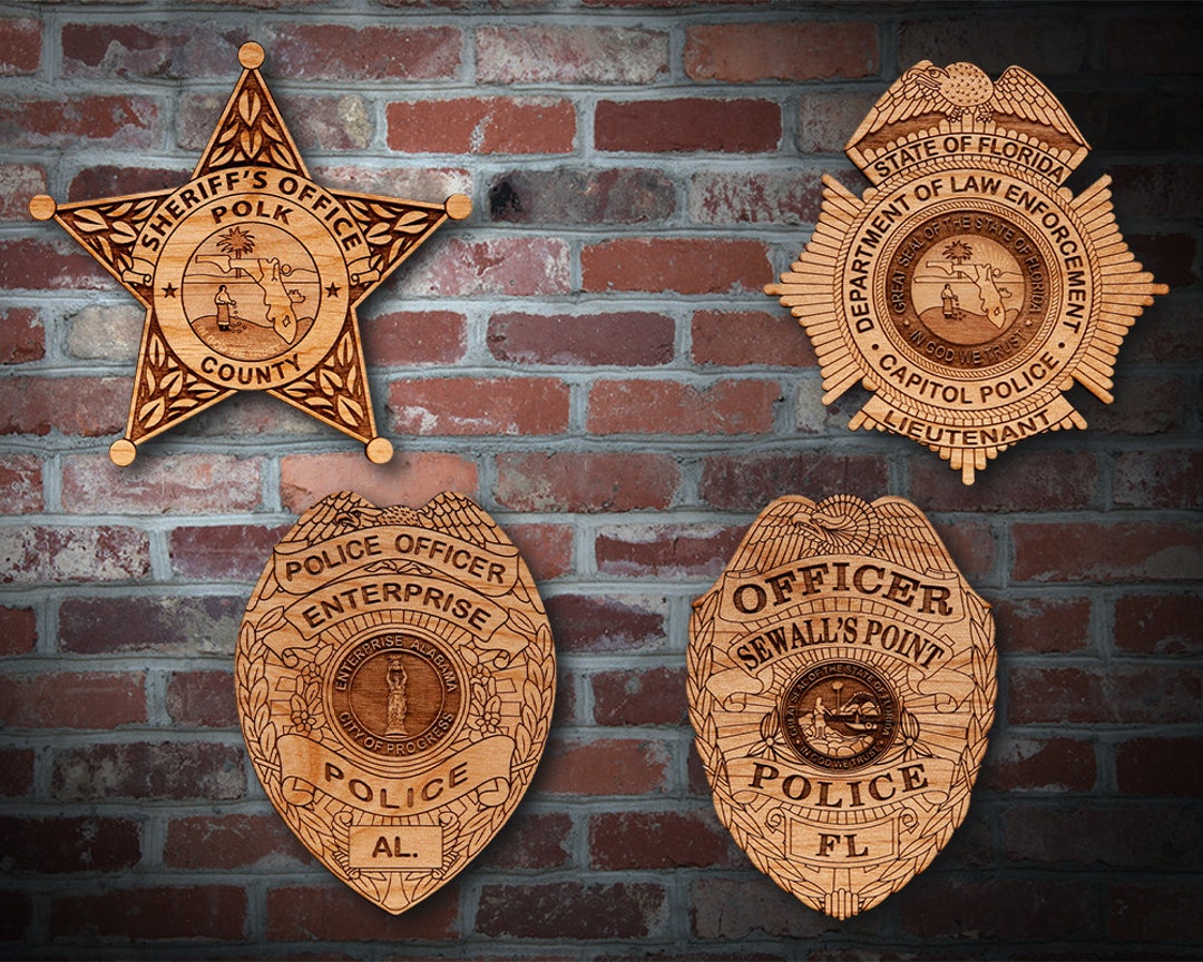 Wooden Miscellaneous Police Badge or Patch Plaque #32 - Etsy
