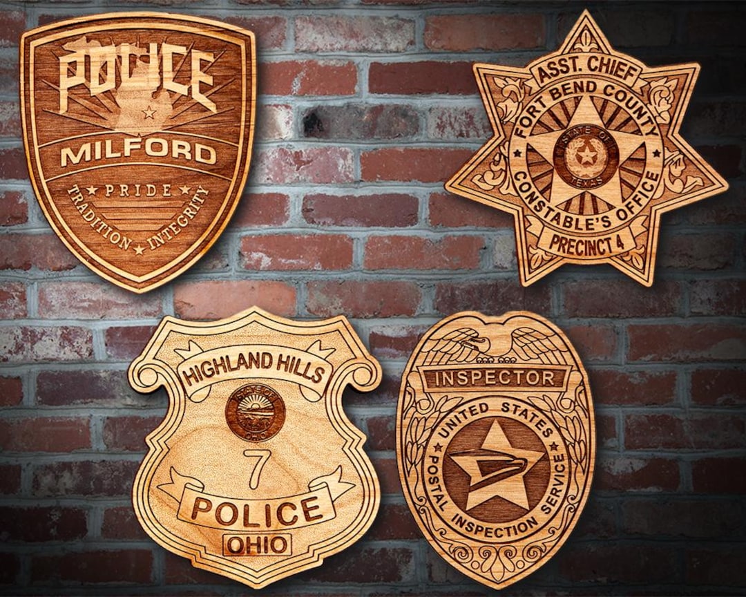 Wooden Miscellaneous Police Badge or Patch Plaque #101 - Etsy