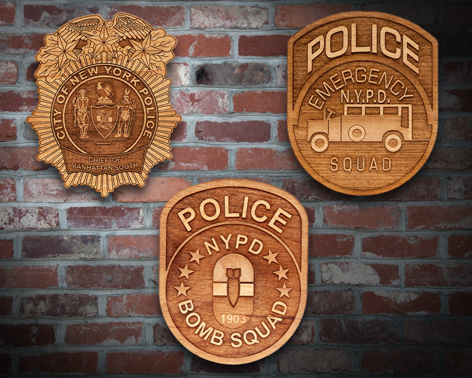 Personalized Wooden New York City Police Shield or Shoulder | Etsy