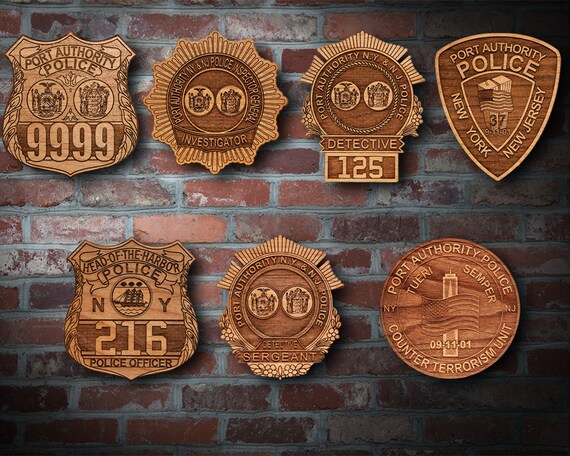 Wooden NY-NJ Port Auth.Badge or Patch Plaque | Etsy