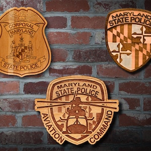 Personalized Wooden Maryland State Police Badge Plaque - Etsy
