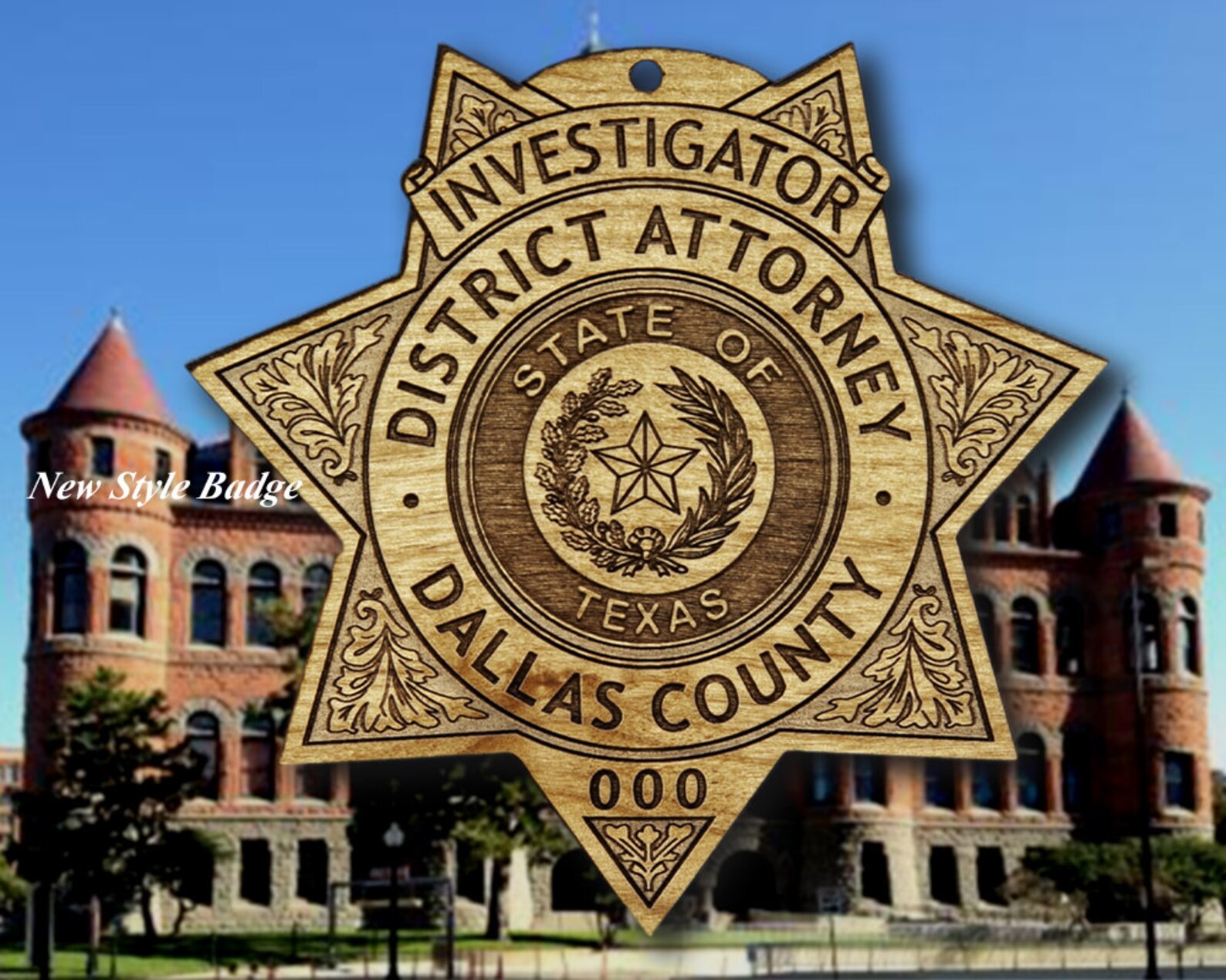 Wooden Dallas Co TX Sheriff Badge or Patch Ornament - Etsy