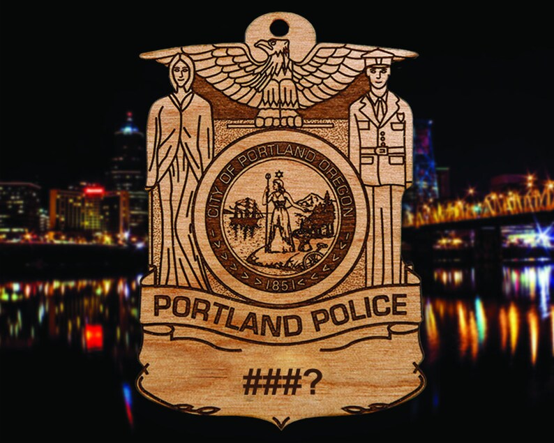 Personalized Wooden Portland Police Badge or Shoulder Patch Hanging ...