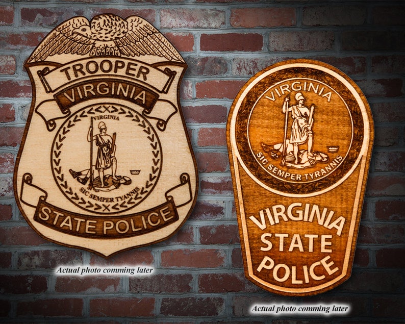 Personalized Wooden Virginia State Police Badge or Patch | Etsy