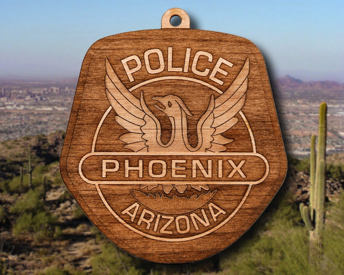 Personalized Wooden Phoenix PD Badge or Shoulder Patch Hanging - Etsy