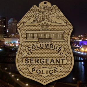 Wooden Columbus OH Police Badge or Patch Ornament - Etsy