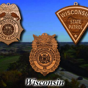 Personalized Wooden Wisconsin State Patrol Badge or Shoulder - Etsy