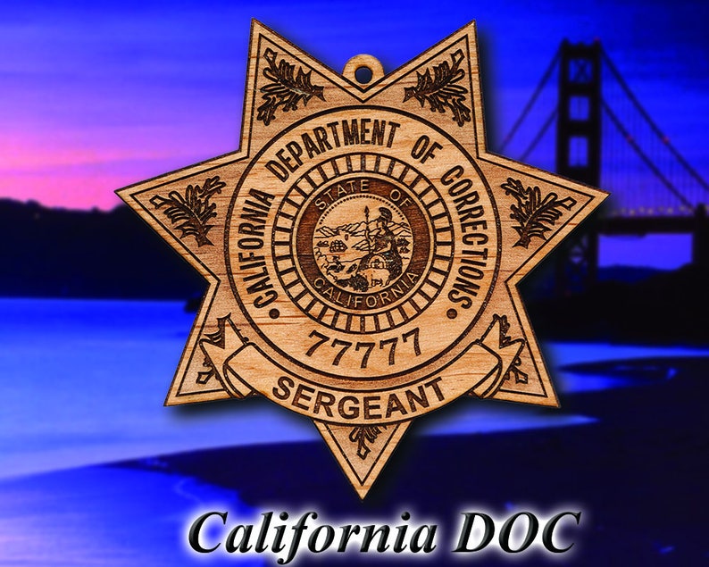 Personalized Wooden California Department of Corrections Badge - Etsy
