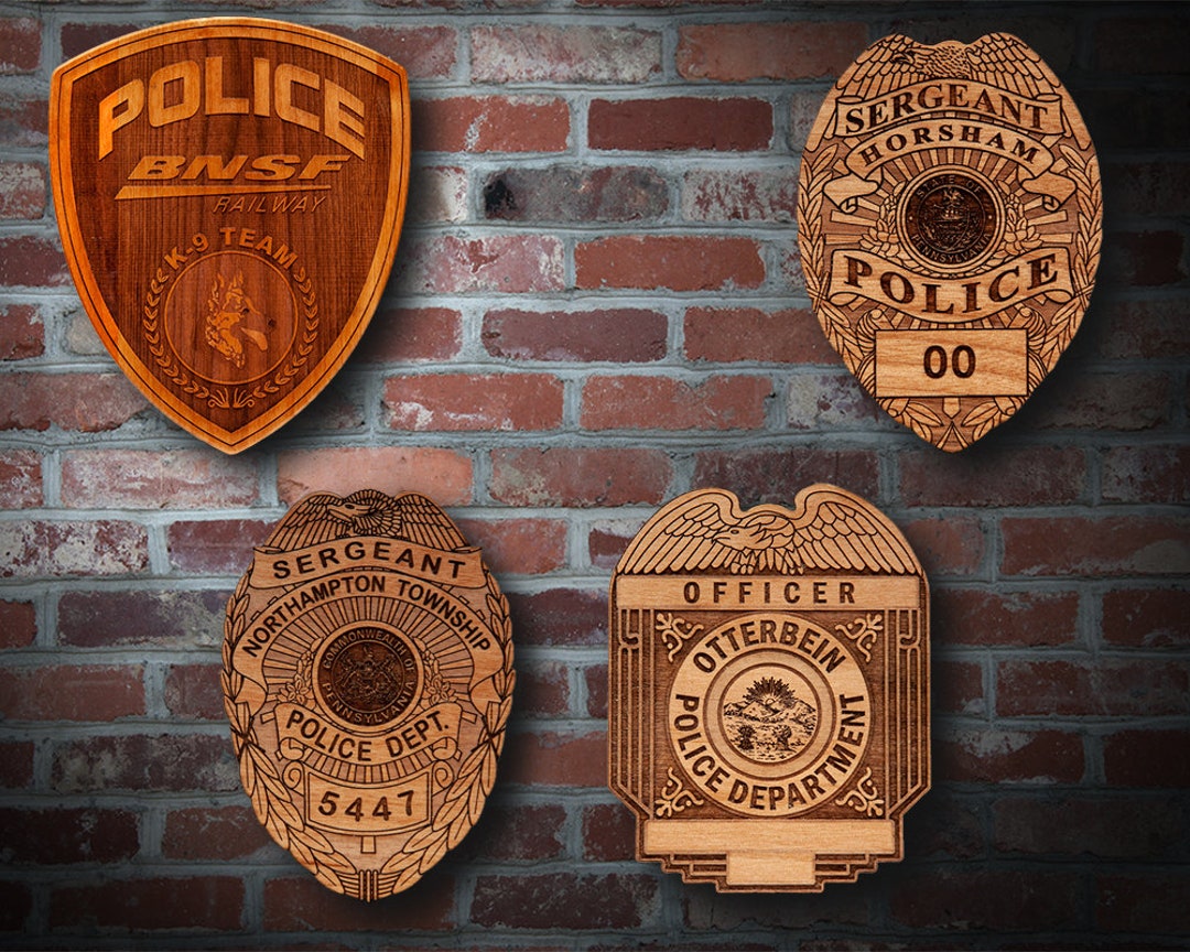 Misc. Wooden Police Badge or Patch Plaque 9 - Etsy