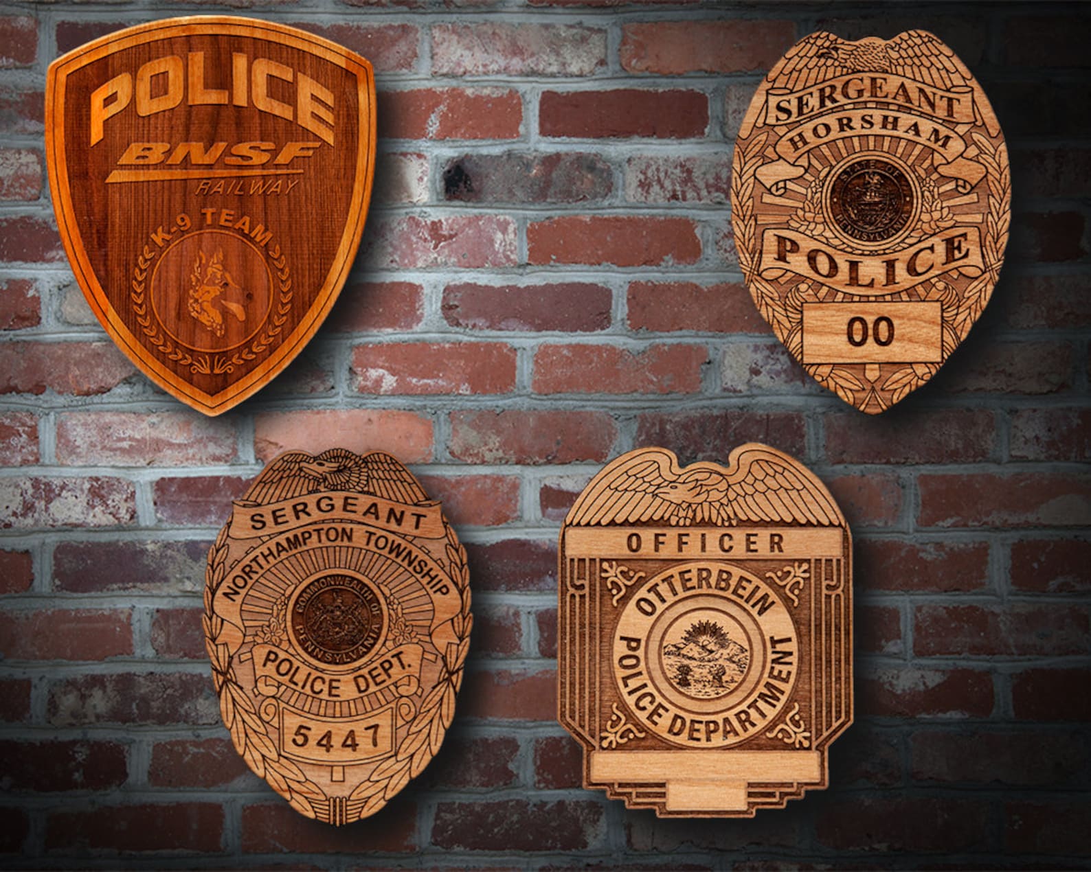 Misc. Wooden Police Badge or Patch Plaque 9 - Etsy
