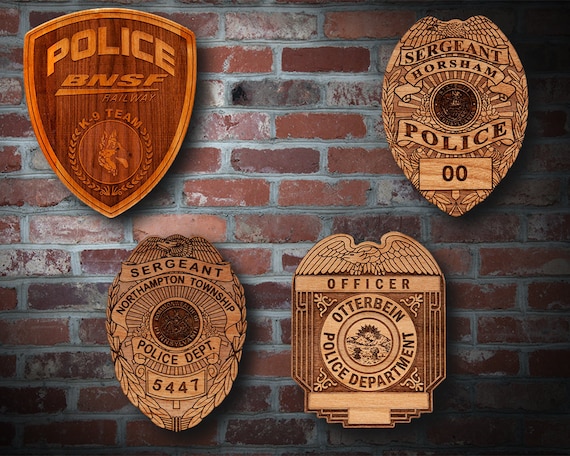 Misc. Wooden Police Badge or Patch Plaque 9 | Etsy