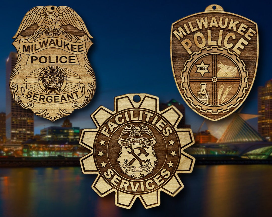 Wooden Milwaukee Police Badge or Shoulder Patch Ornament - Etsy