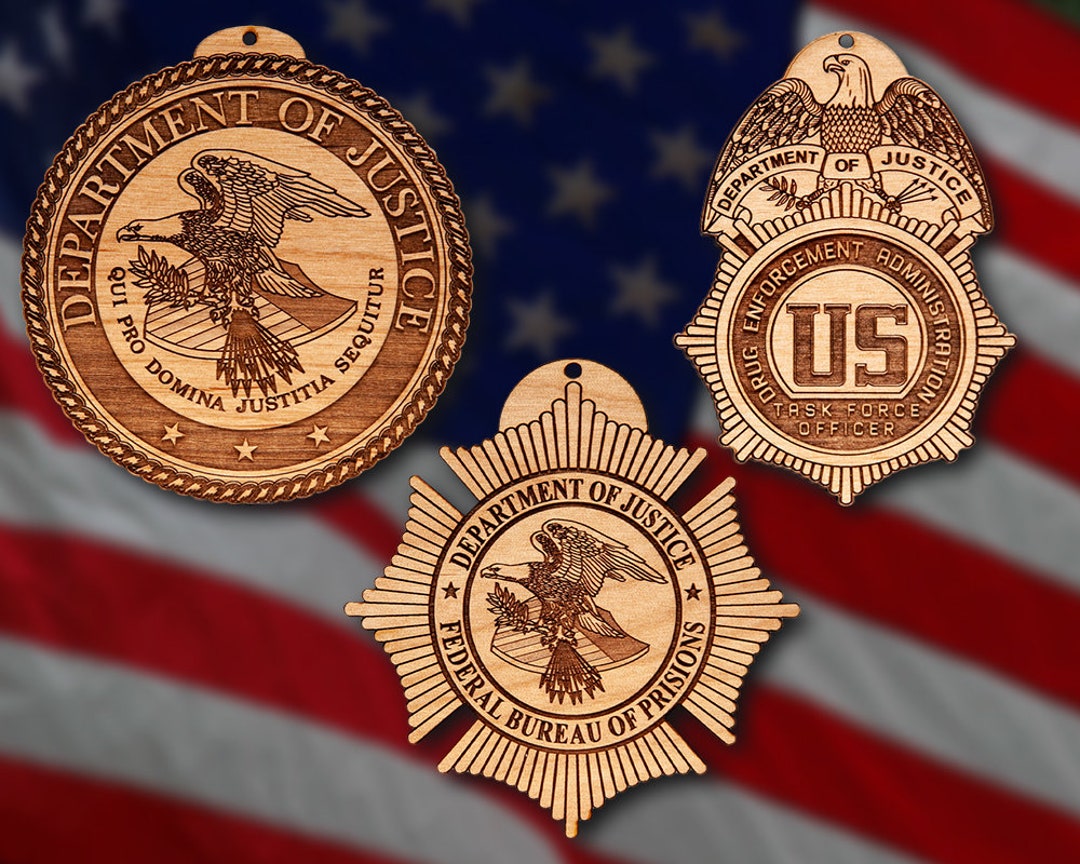 Wooden Dept of Justice Badge or Patch Ornament - Etsy