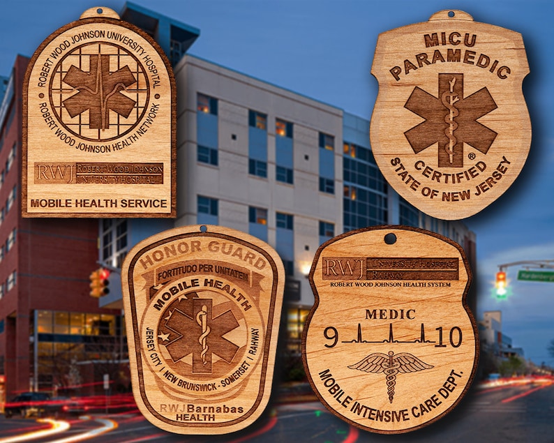 NJ Paramedic - RWJ Uv Hospital Patch Ornaments - Etsy