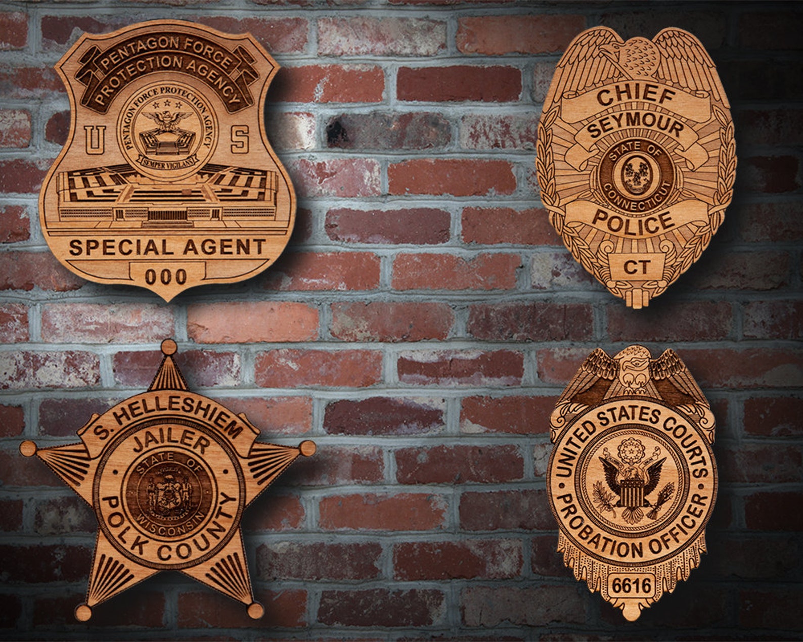 Misc. Wooden Police Badge or Patch Plaque 10 - Etsy