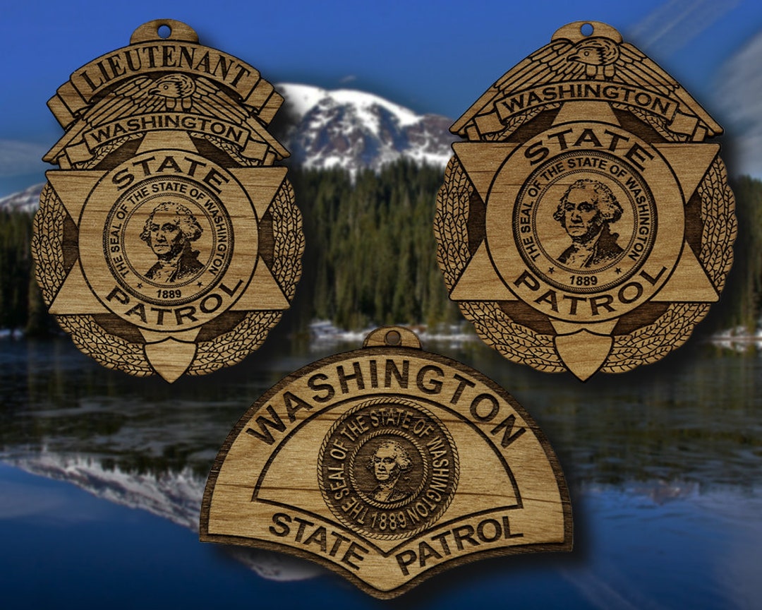 Wooden Washington State Patrol Badge or Shoulder Patch Ornament - Etsy