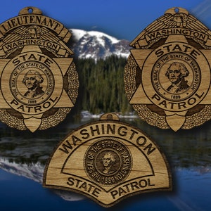Wooden Washington State Patrol Badge or Shoulder Patch Ornament - Etsy