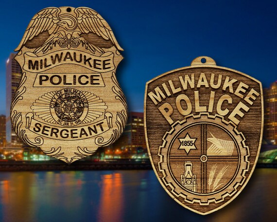Wooden Milwaukee Police Badge or Shoulder Patch Ornament | Etsy