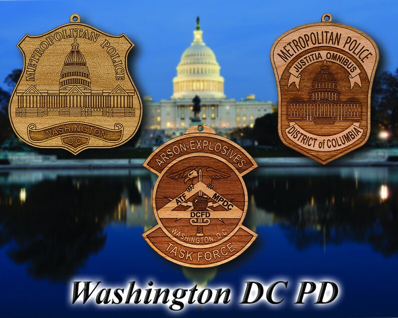 Wooden Washington DC PD Badge or Shoulder Patch Hanging | Etsy