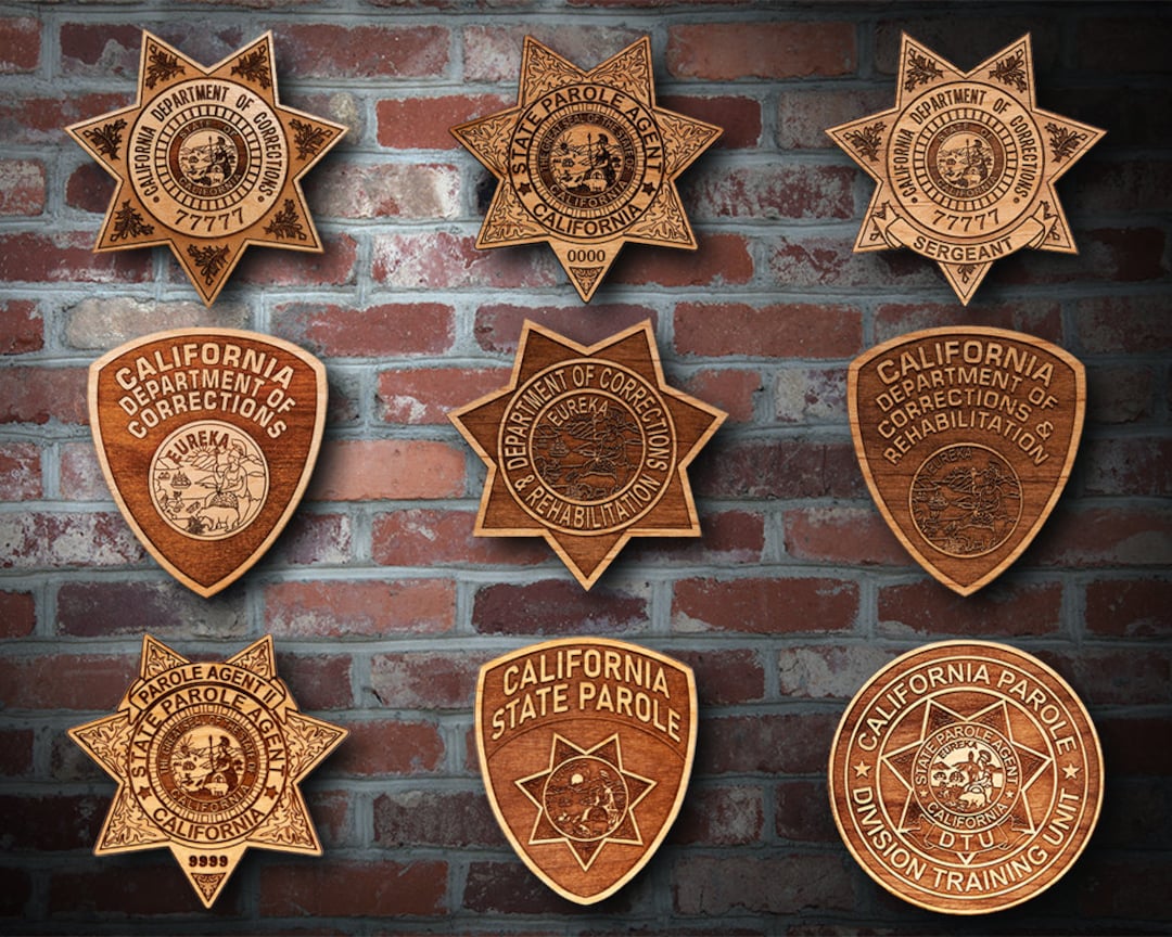 Personalized Wooden California DOC Badge or Patch Plaque - Etsy