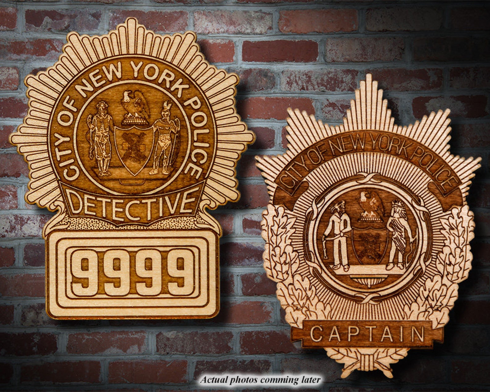 Personalized Wooden New York City Police Shield or Shoulder | Etsy