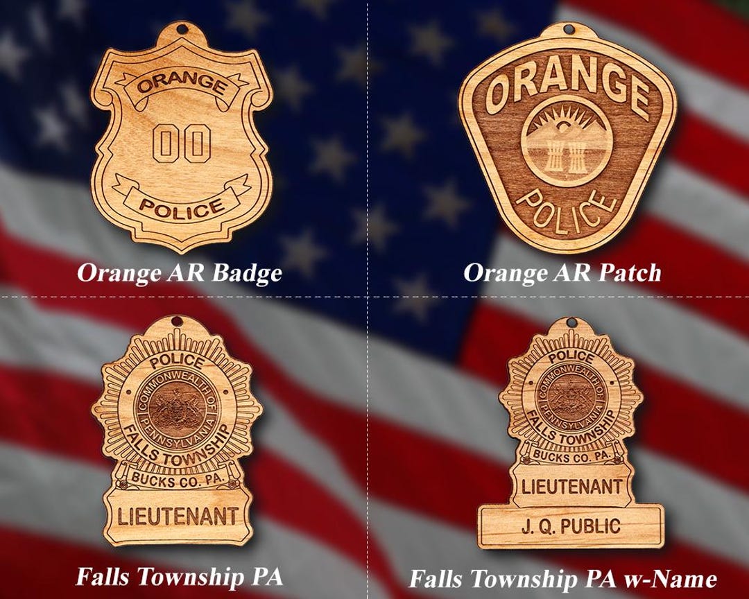 Misc. Wooden Police Badge or Patch Ornament #97 - Etsy