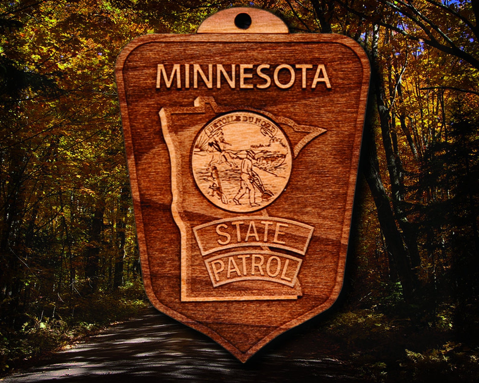 Personalized Wooden Minnesota State Patrol Badge or Shoulder | Etsy