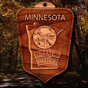 Personalized Wooden Minnesota State Patrol Badge or Shoulder Patch ...