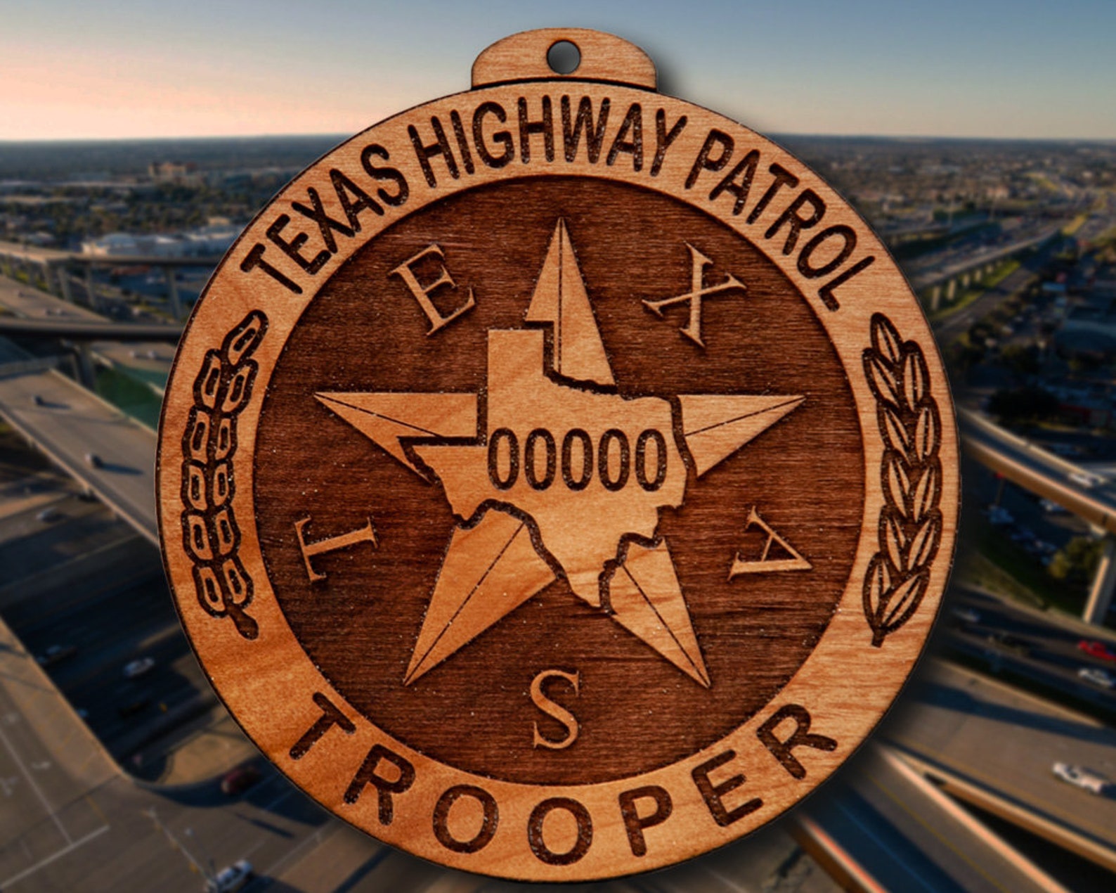 Wooden Texas HP Badge or Shoulder Patch Ornament - Etsy