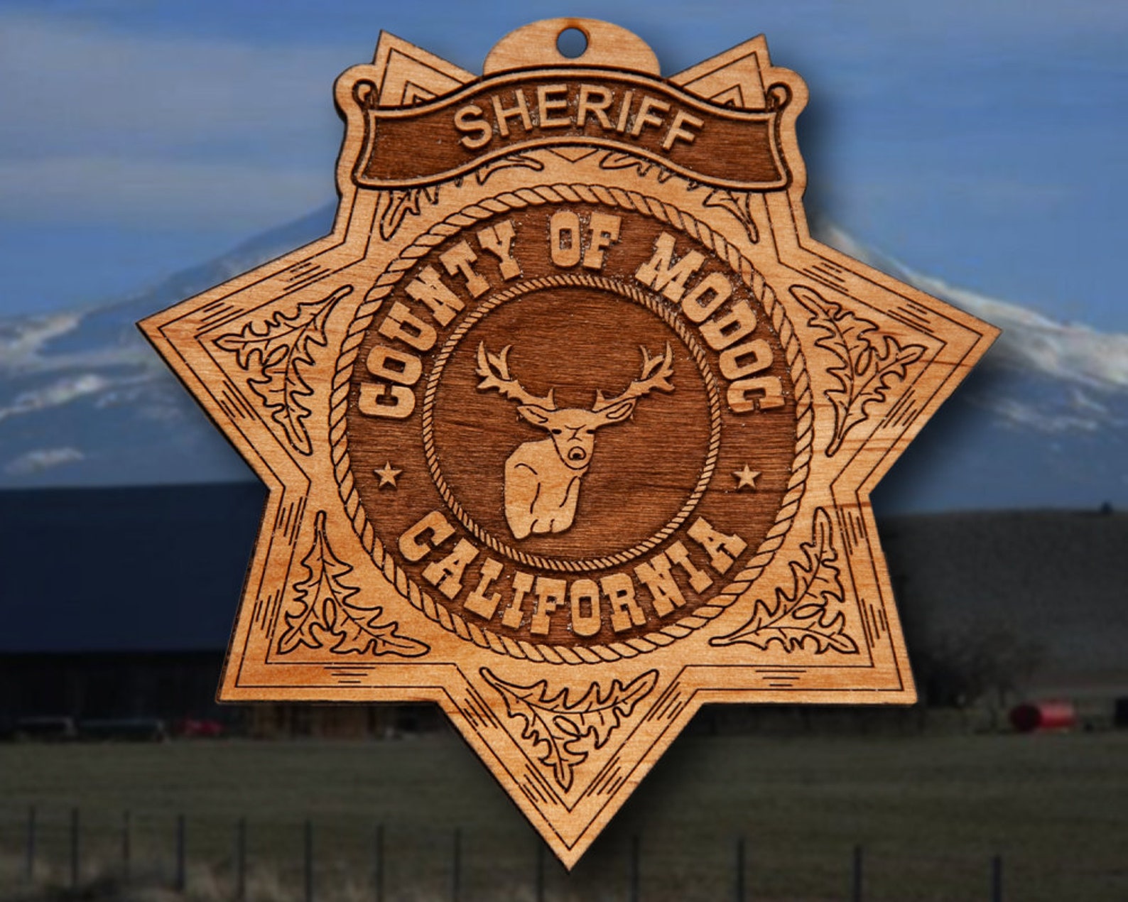 Wooden Modoc County Sheriff Badge or Patch Ornament - Etsy